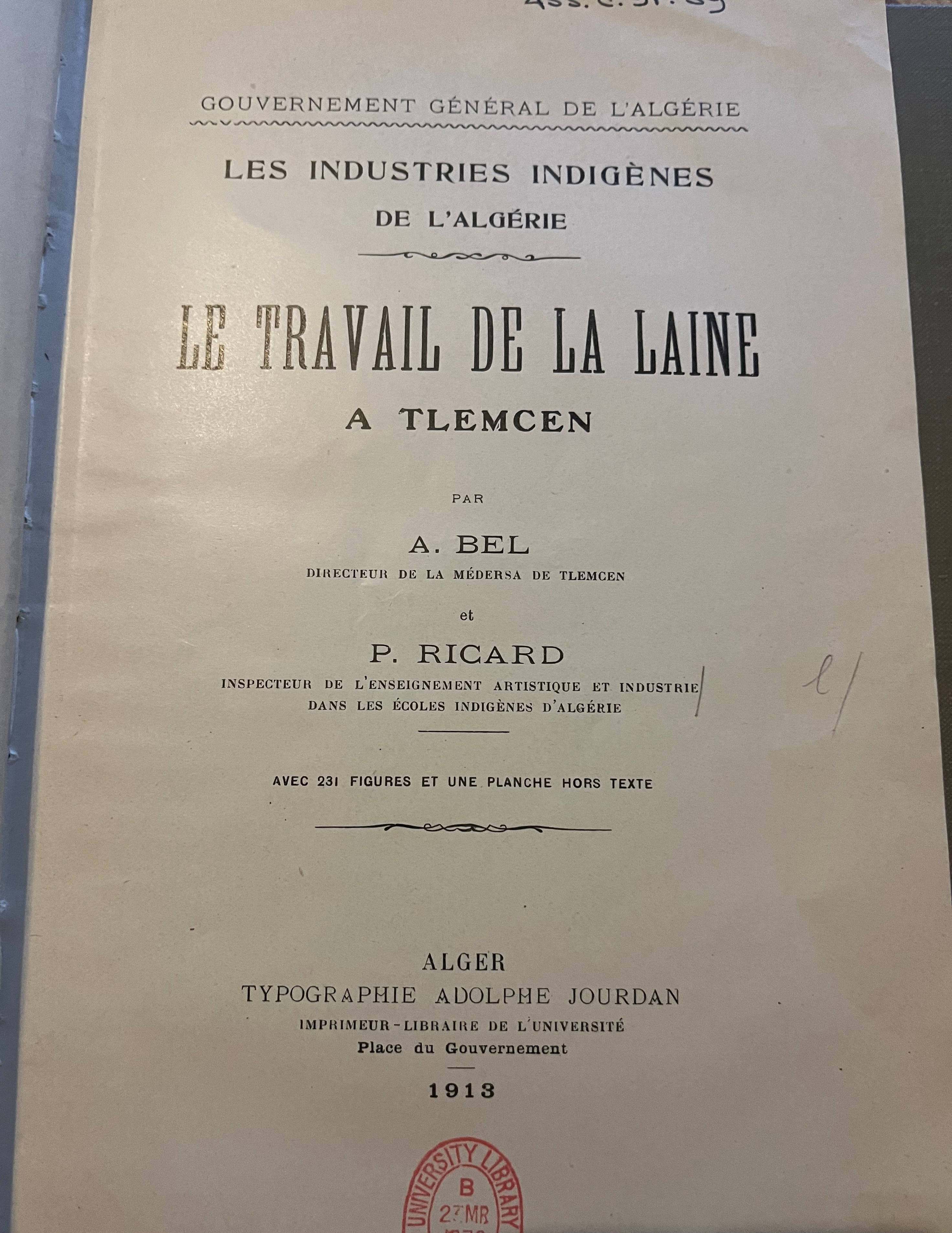 Books on North African Textiles at Cambridge University Library ...